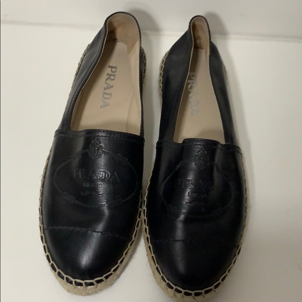 100% Authentic Logo Prada Espadrilles - Gem